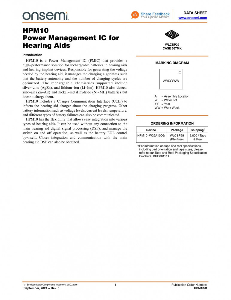HPM10 datasheet page 1