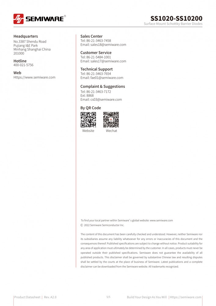 SEMIWARE SS1030 datasheet page 5