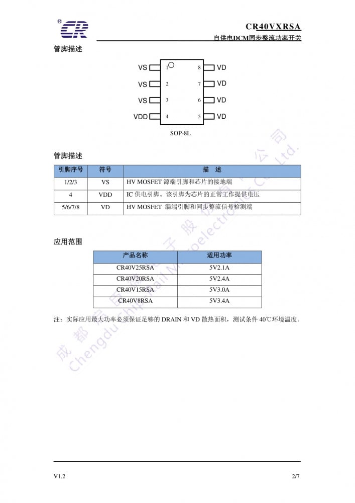 CR40V15RSA datasheet page 2