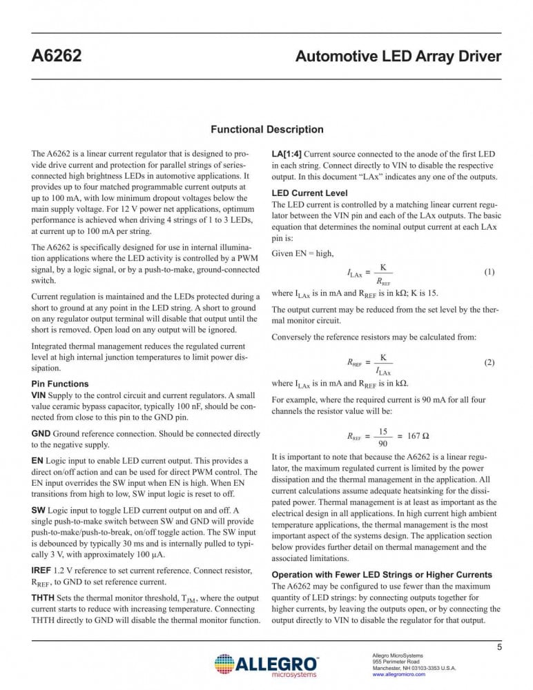 A6262 datasheet page 5