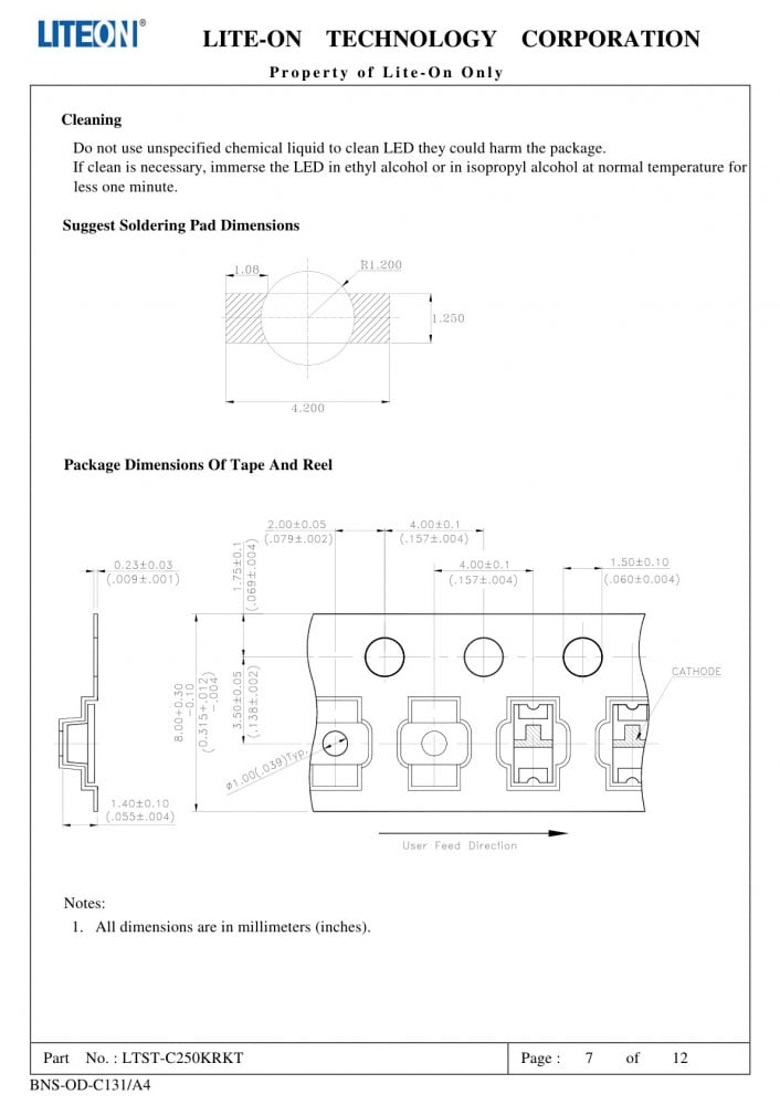 LTST-C250KRKT datasheet page 7