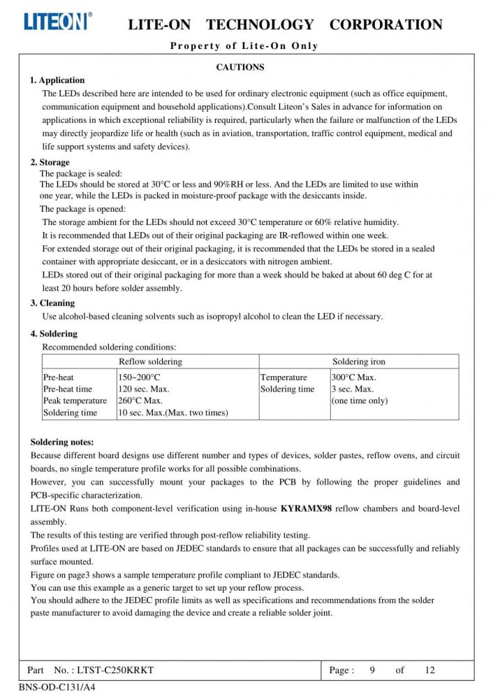 LTST-C250KRKT datasheet page 9