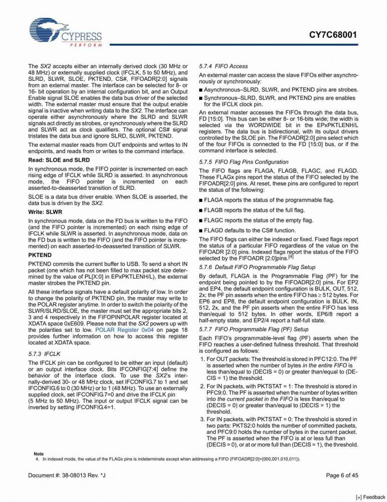 CY7C68001-56PVXC technical document page 6