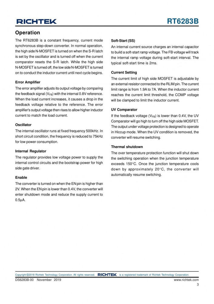 RT6283B datasheet page 3