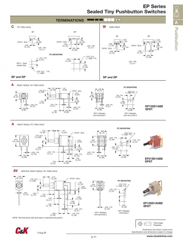 C&K EP Series datasheet page 3