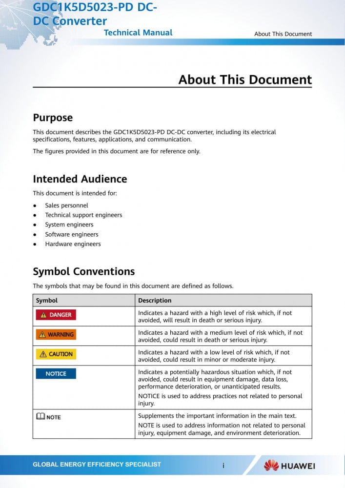GDC1K5D5023-PD technical manual page 2
