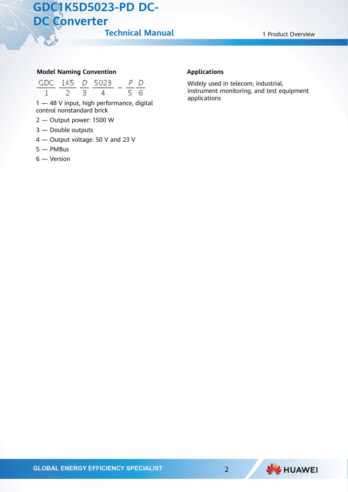 GDC1K5D5023-PD technical manual page 7