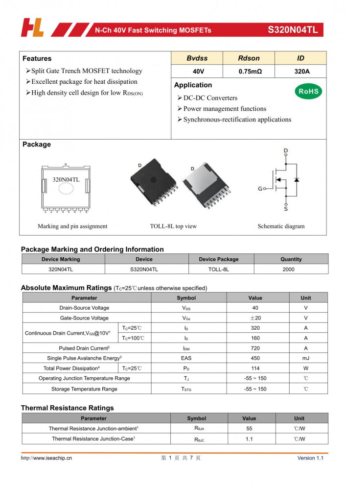 320N04TL datasheet page 1