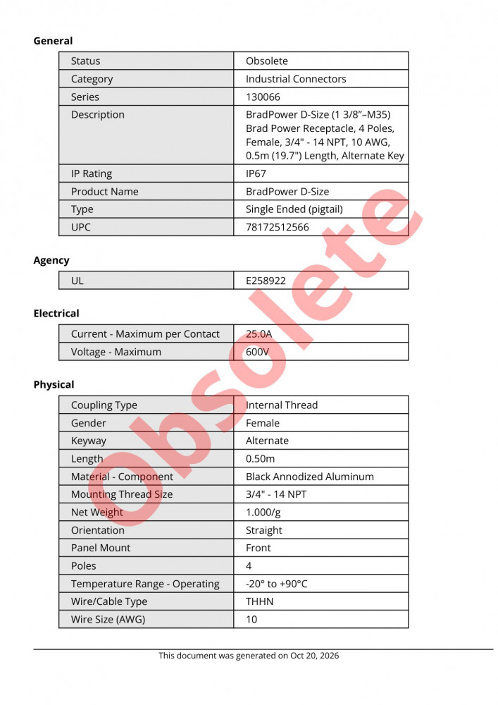 Technical document image 2 for MOLEX 1300660261