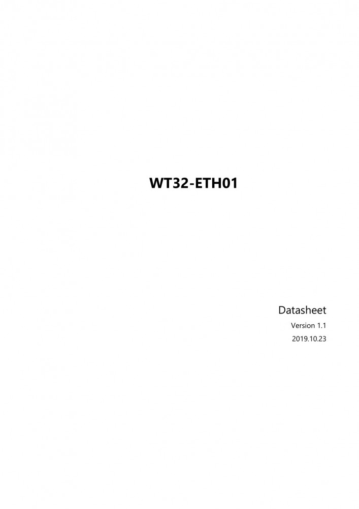 WT32-ETH01 datasheet page 1