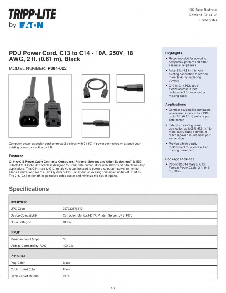 P004-002 technical document page 1
