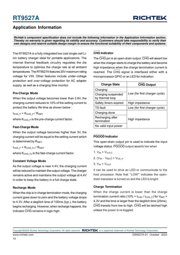 RT9527A datasheet page 10