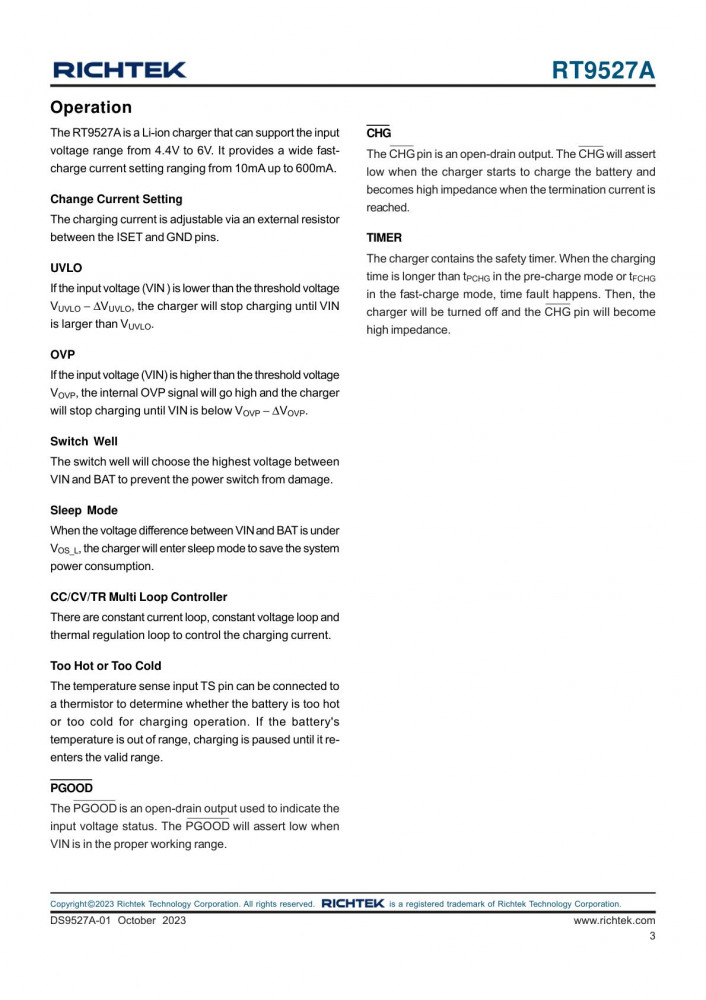 RT9527A datasheet page 3
