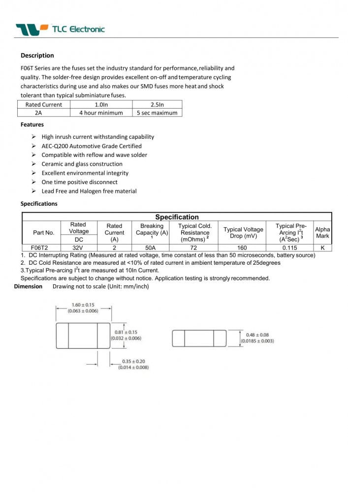 F06T2 datasheet page 2