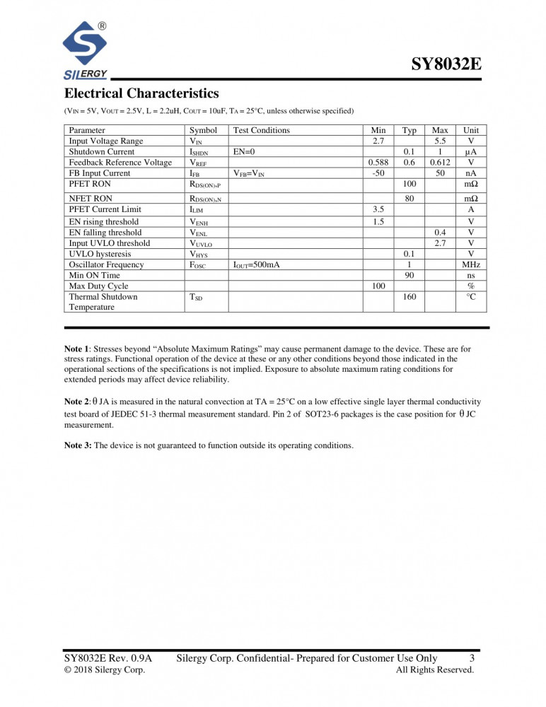 SY8032EABC datasheet page 3