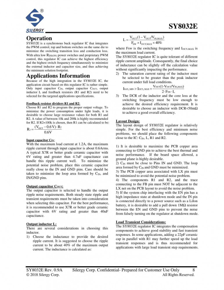 SY8032EABC datasheet page 8