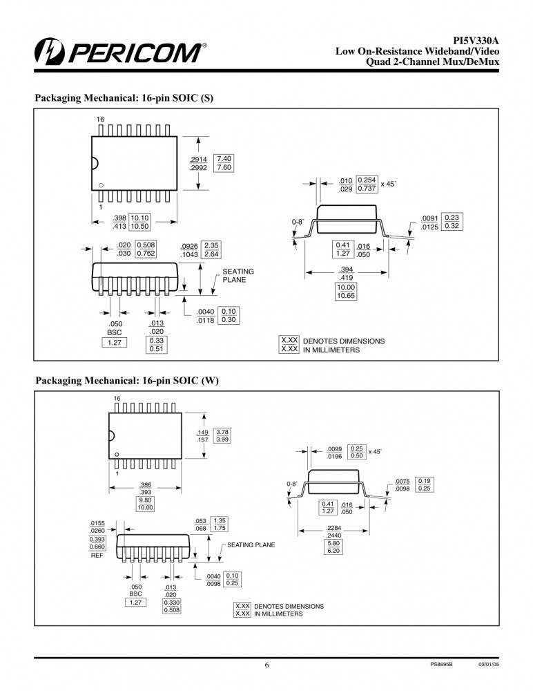 PI5V330AQEX datasheet page 6
