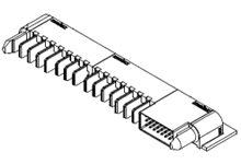 EXTreme Ten60Power Right-Angle Plug with Side Guides, 4 DC Power Circuits, 30 Signal Circuits, 4 DC Power Circuits, Press Fit Tail
