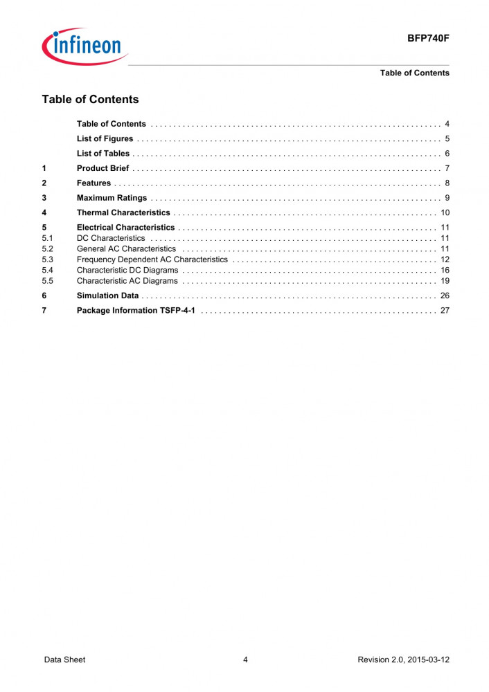 BFP740F datasheet page 4
