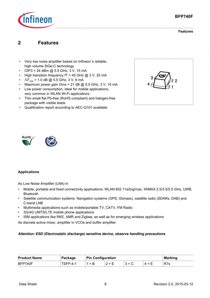 BFP740F datasheet page 8