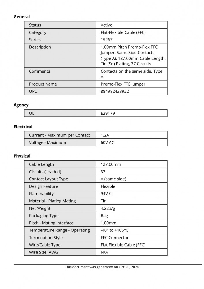 Molex PS-15267-001 product specification page 2