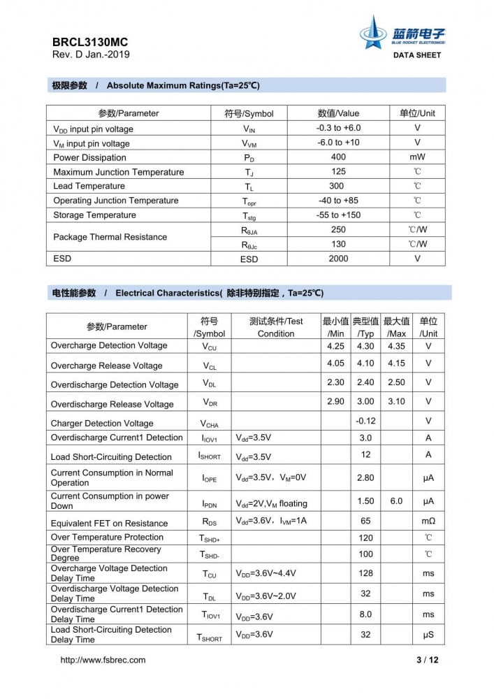 BRCL3130MC datasheet page 3