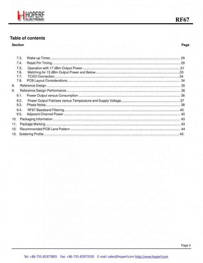 RF67 datasheet page 3