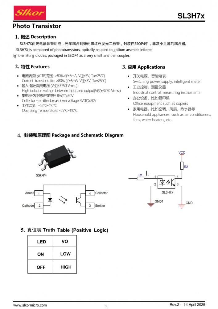 SL3H7A datasheet page 1