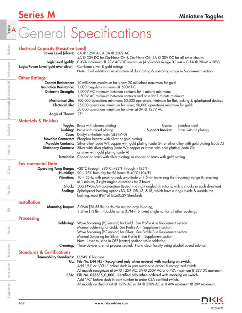 M-series technical document page 1