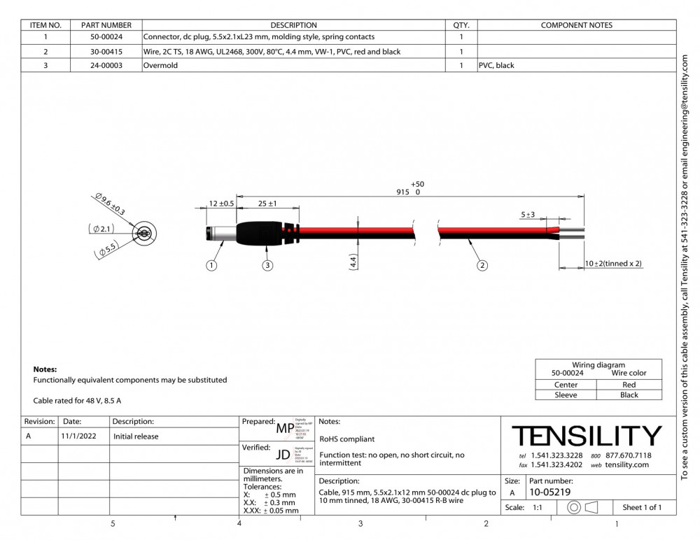 Tensility International 10-05219 product drawing