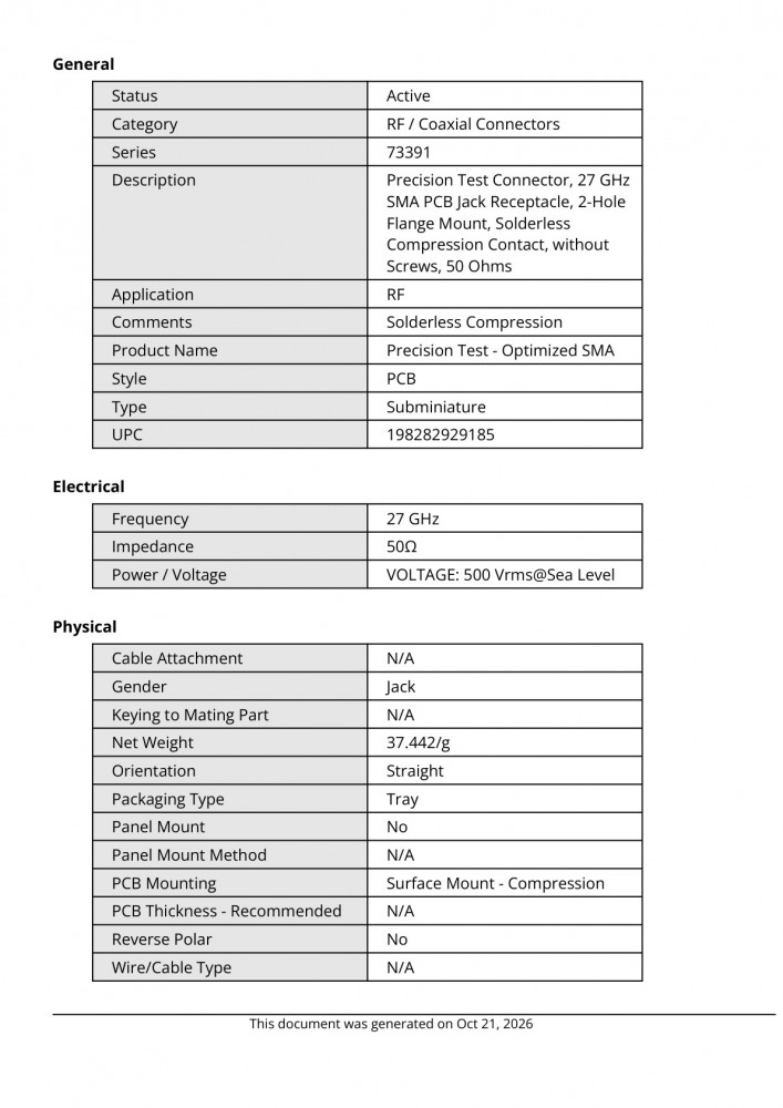 Technical document image 2 for MOLEX 733916280