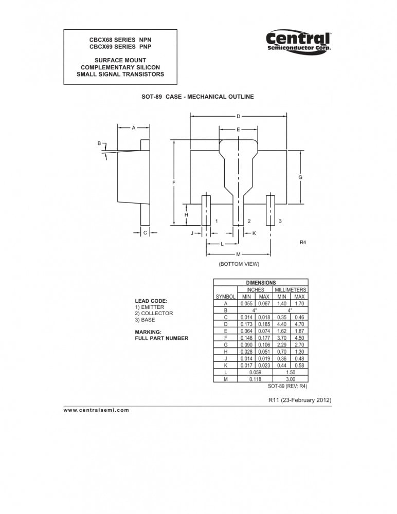 CBCX68 electrical characteristics page