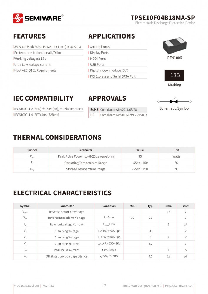 TPSE10F04B18MA-SP datasheet page 1