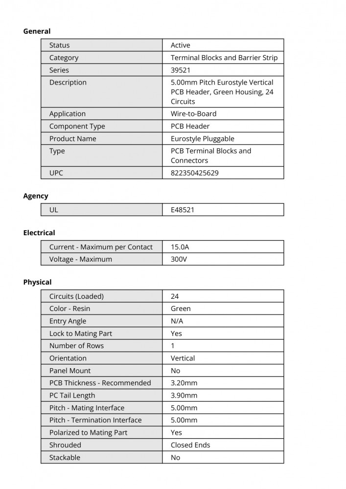 Technical document image 2 for Molex 395216024