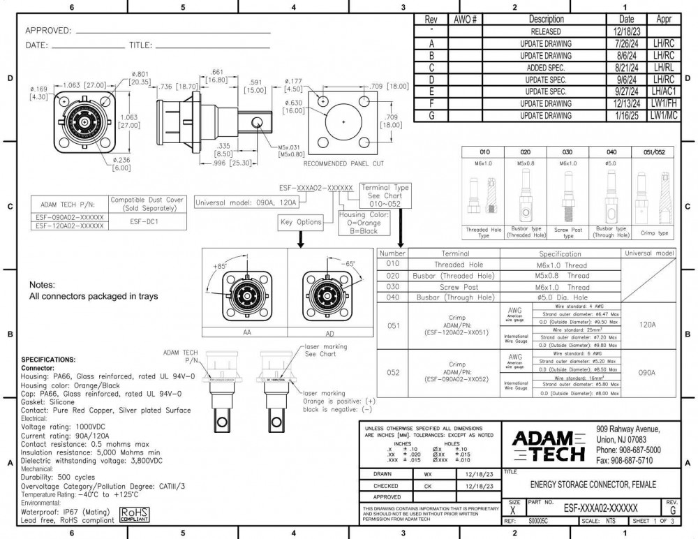 ADAM TECH ESF-350A02 drawing, page 1