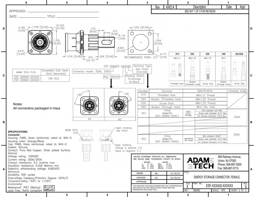 ADAM TECH ESF-350A02 drawing, page 3