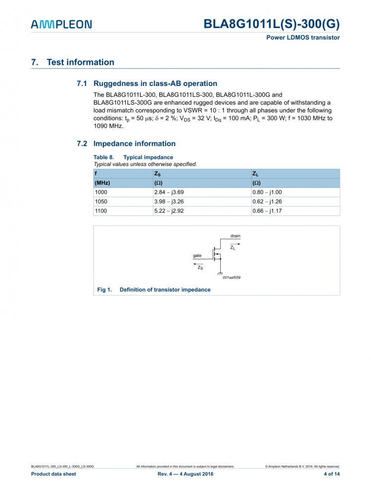 BLA8G1011L-300U datasheet page 4