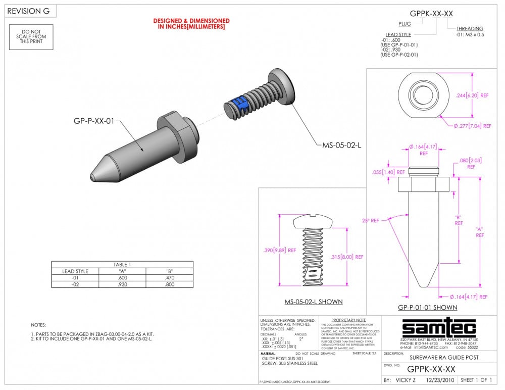 Samtec GPPK-02-01 product drawing