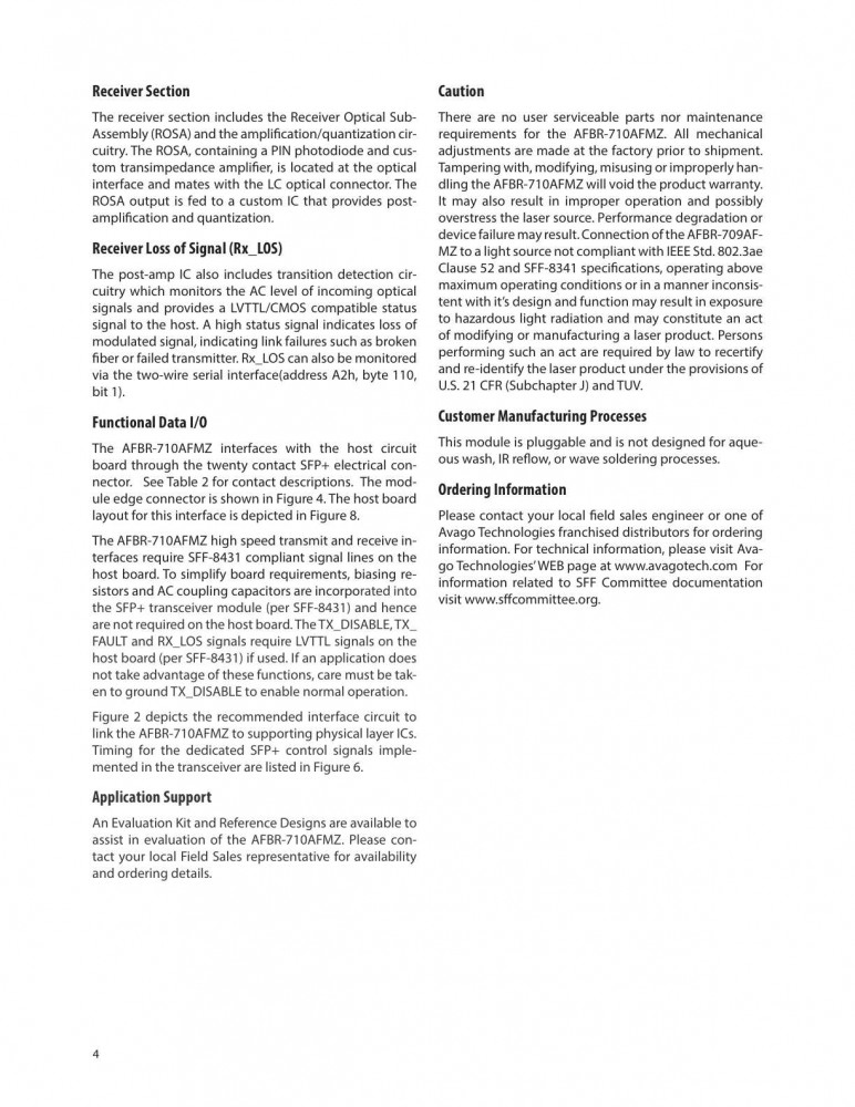 AFBR-710AFMZ datasheet page 4