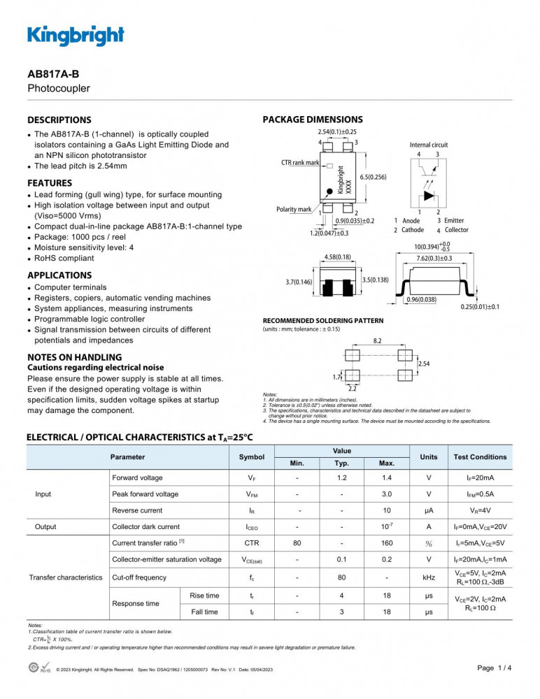 AB817A-B datasheet page 1