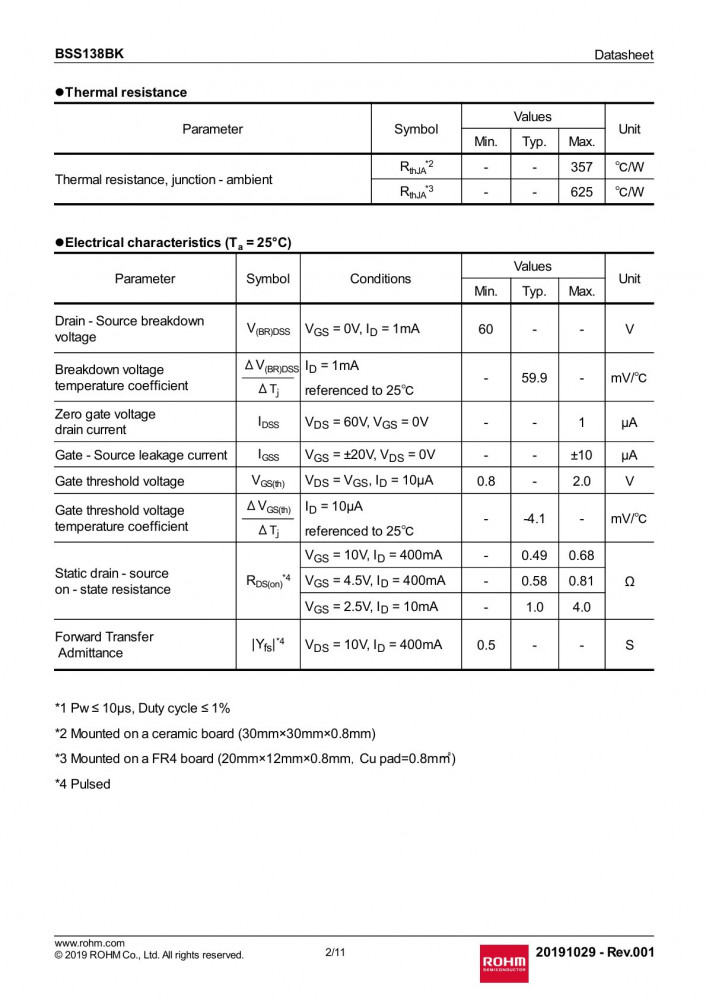 BSS138BKT116 datasheet page 2