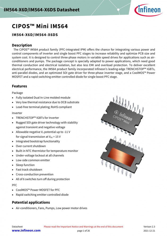 IM564-X6D datasheet page 1
