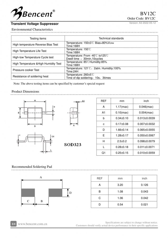 BV12C datasheet page 3