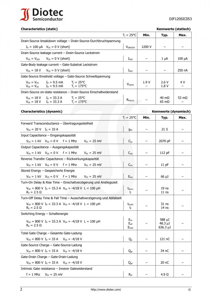 DIF120SIC053 datasheet page 2