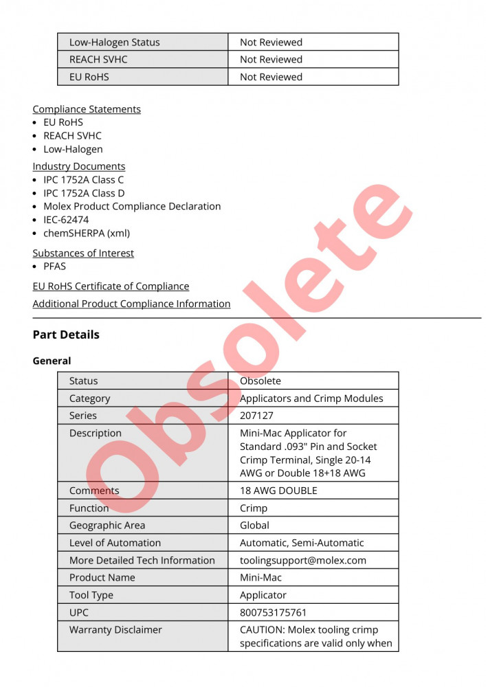 MOLEX 11182009 tooling document image 2