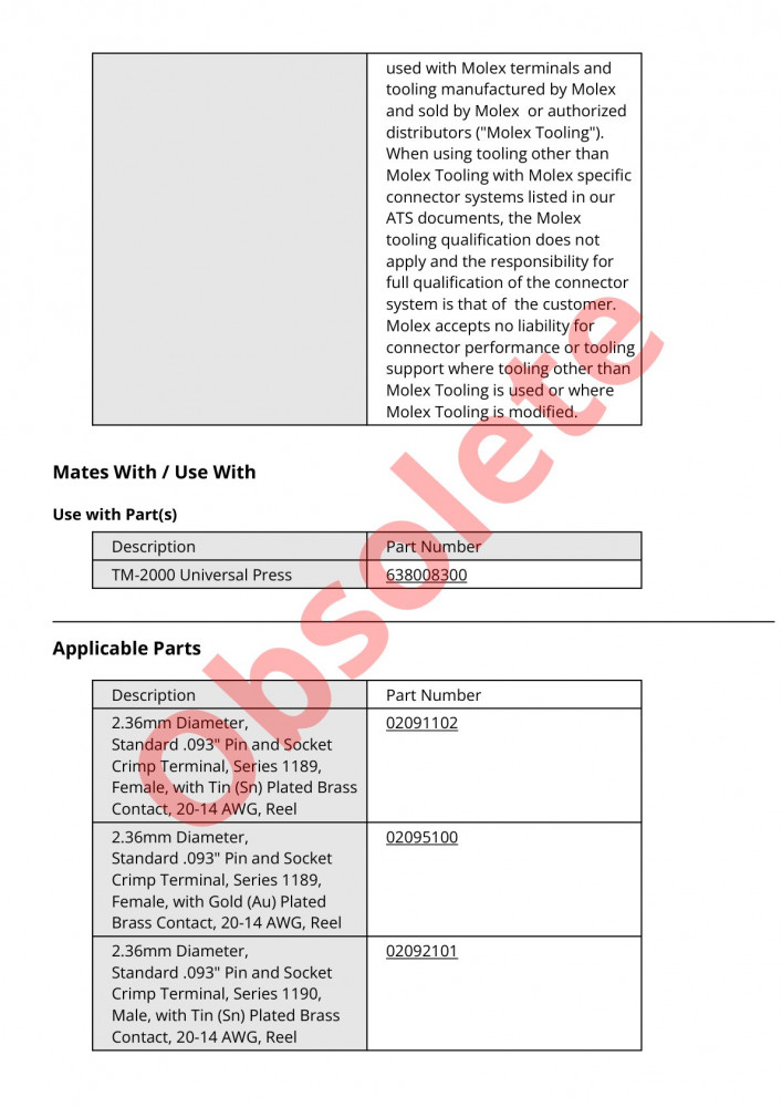 MOLEX 11182009 tooling document image 3