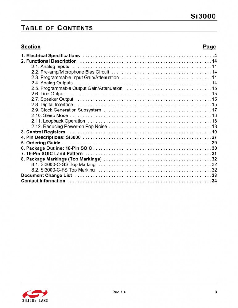 SI3000-C-FSR datasheet page 3