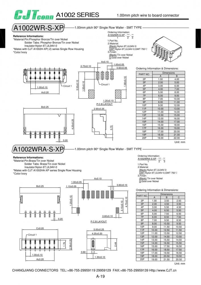 CJT A1002 series technical document page 10