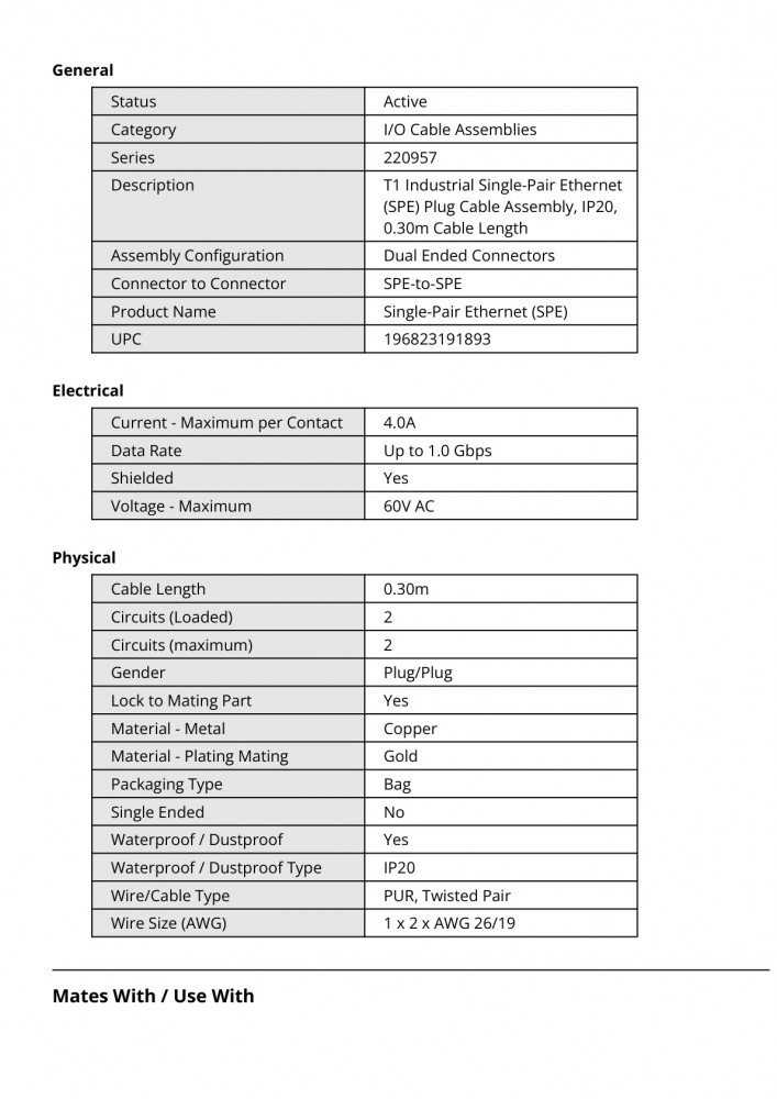 MOLEX 2209570102 product drawing, page 2