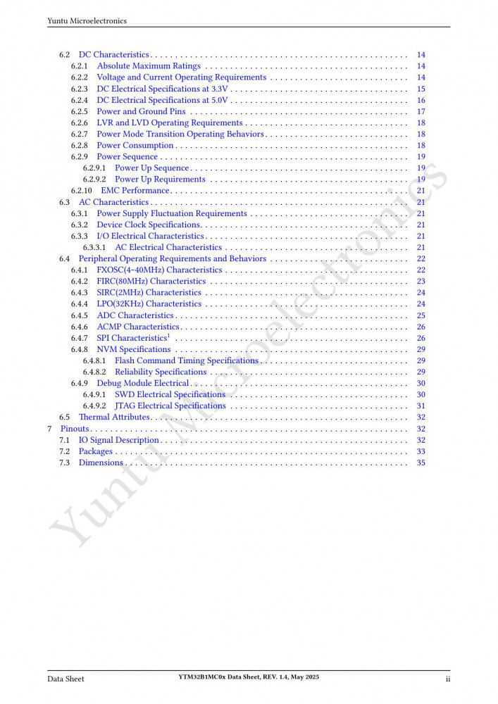 YTM32B1MC0x datasheet page 4